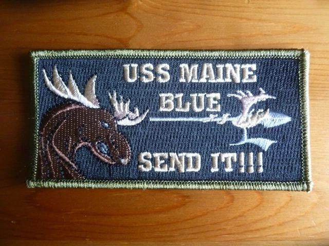SSBN USS MAINE Nametag PATCH BLUE SUBMARINE "SEND IT" Ohio Class US ...