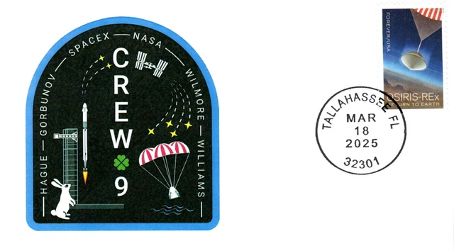 2025 NASA/SPACEX CREW-9 Splashdown Tallahassee 18 March SpaceX Patch ...