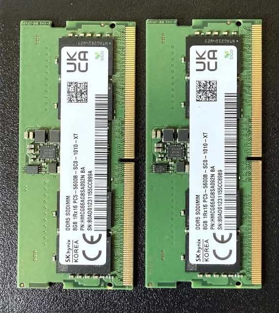 SK HYNIX 16GB RAM DDR5 5600MHz PC5-5600B SODIMM Laptop Memory-HMCG66AGBSA092N BA $39.36 ...