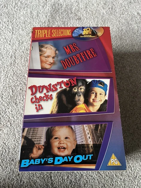 20CF TRIPLE VHS video box set: Mrs Doubtfire Dunston Checks In Baby’s ...