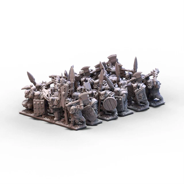 ORCS AND GOBLINS (GSM) | Orc Warriors Unit 2 | 10mm or 15mm miniatures ...