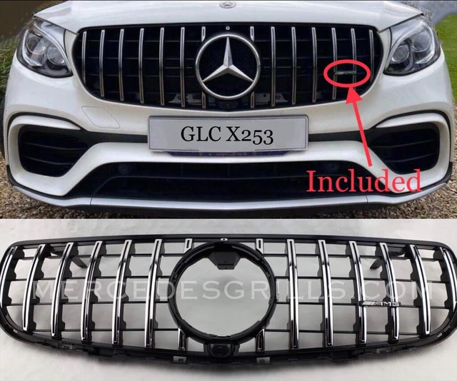 MERCEDES GLC X253 Grille AMG BADGE 63 Look Panamericana GT Grill Black ...