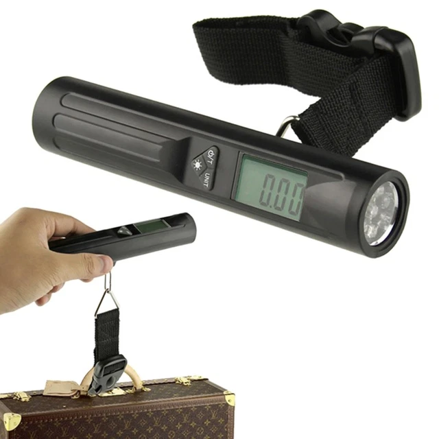 DIGITAL LUGGAGE SCALE with Flashlight Digitial LCD Display Backlight ...