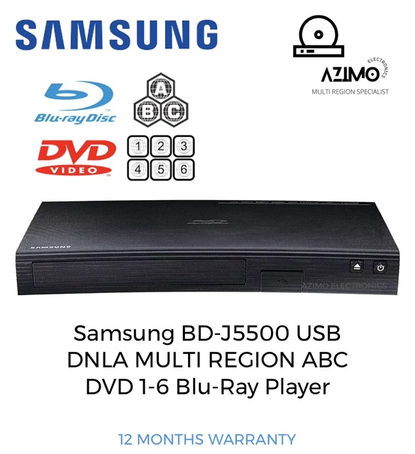 SAMSUNG BD-J5500 USB DNLA MULTI REGIÓN ABC DVD 1-6 Reproductor Blu-Ray ...