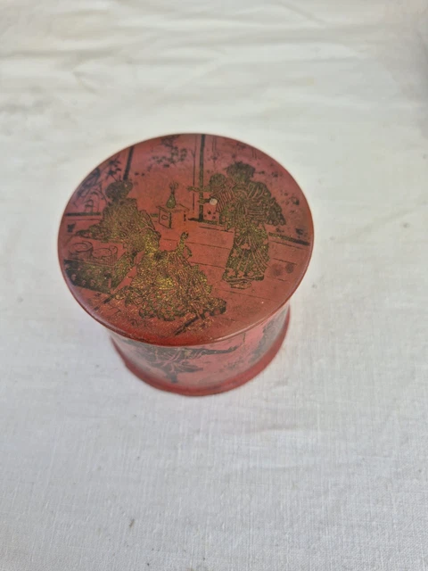 BOITE À POUDRE papier mâché rouge Travail Asiatique EUR 20,00 - PicClick FR