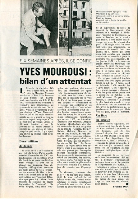 COUPURE DE PRESSE Clipping 1978 Yves Mourousi (1 page) EUR 3,00 - PicClick FR