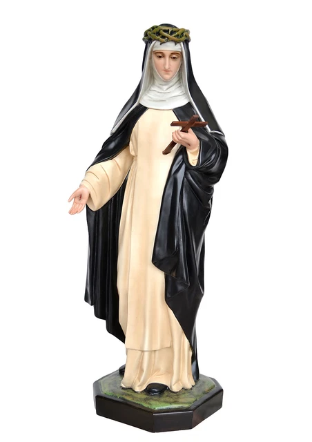 Saint Catherine Of Siena Resin Statue Cm 80 (31,50 '') With Painted 