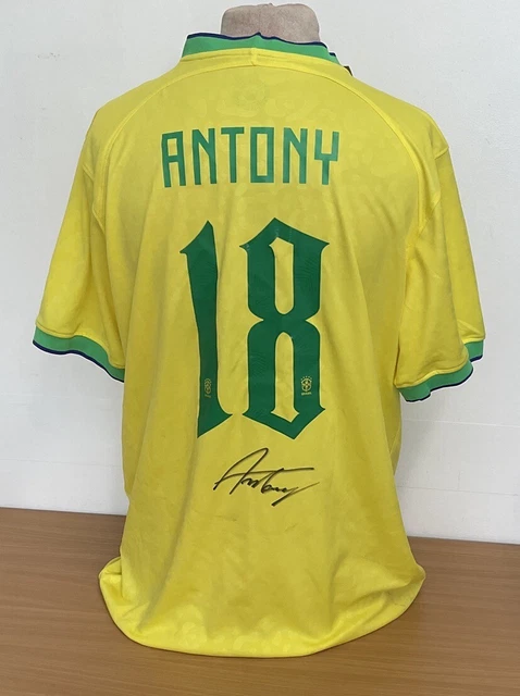 ANTONY SIGNED BRAZIL Shirt with COA - Manchester United Player ...