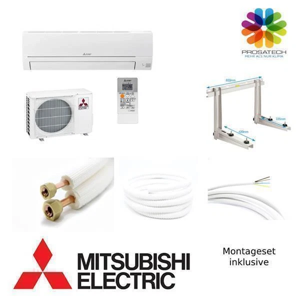 MITSUBISHI BASIC AIR Conditioning MSZ-HR35 3.4 kW R32 + Mounting Set 5m ...