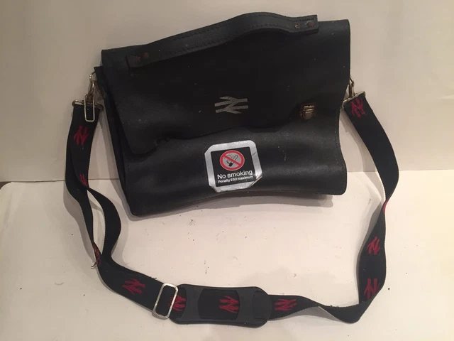 OLD VINTAGE BRITISH Rail Leather Guards / Drivers Bag Br Train Guard ...