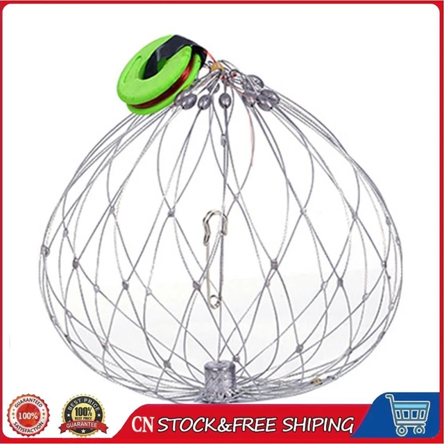 FISH BASKETS STEEL Wire Crab Fishing Cage Traps for Saltwater Seawater ...