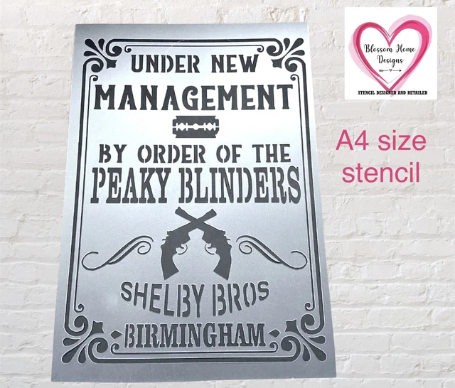 PEAKY BLINDERS STENCIL for painting walls furniture Bar Sign Barrel ...