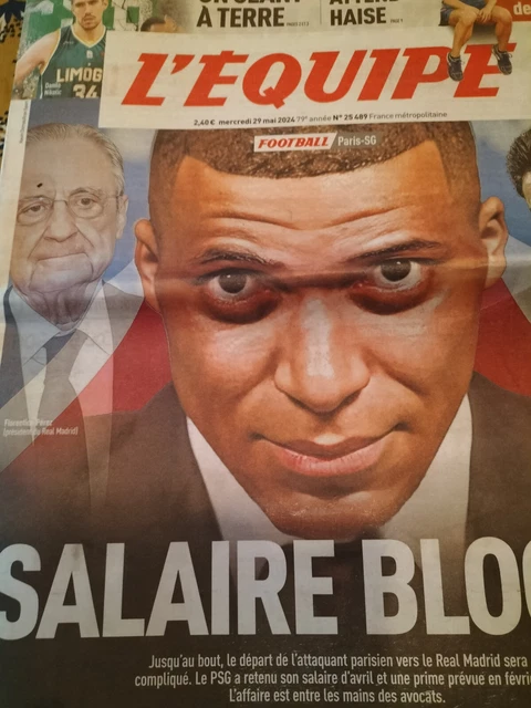 L'EQUIPE 29 MAI 2024- MBAPPE salaire bloqué, CSP LIMOGES faillite EUR 18,75 - PicClick IT