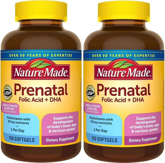 NATURE MADE PRENATAL Multi + Dha, 200mg, 150 Softgels 2pack £84.72 ...