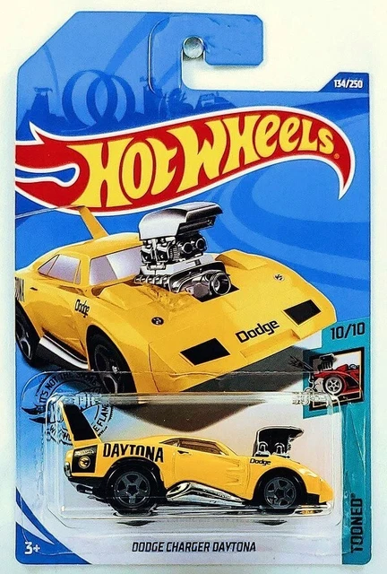 HOT WHEELS TOONED #134 DODGE CHARGER DAYTONA Yellow TREASURE HUNT MINT ...