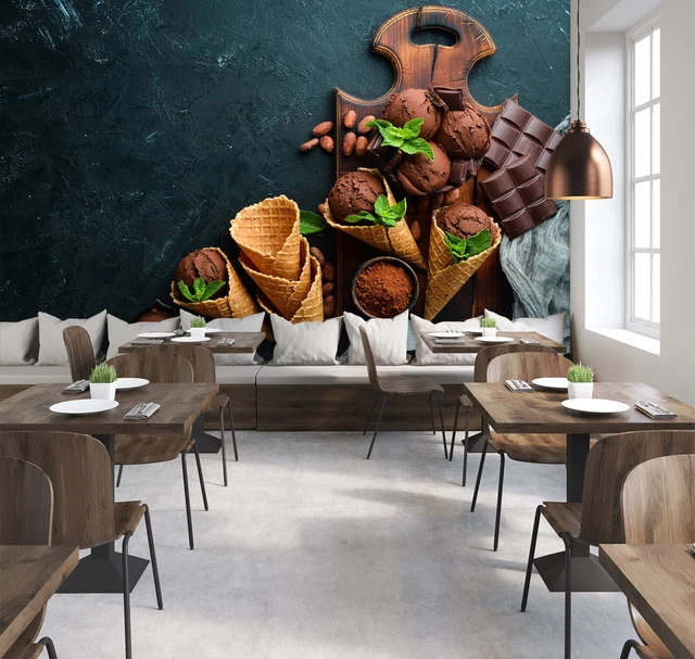 3D CHOCOLATE ICE Cream ZHUA24 Wallpaper Wall Murals Removable Self ...