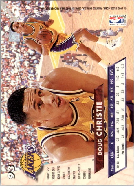 1993-94 ULTRA LOS Angeles Lakers carte basketball #93 Doug Christie EUR ...