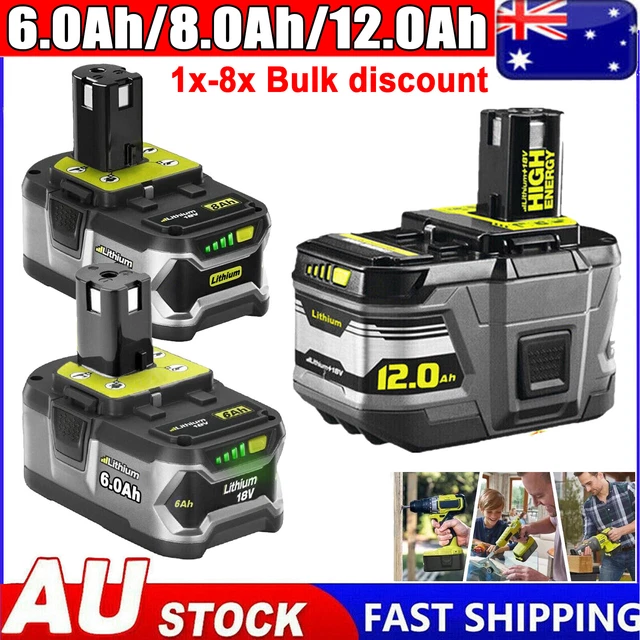 6.0AH 8.0AH 12AH For RYOBI 18V Lithium Battery P108 For ONE PLUS ...
