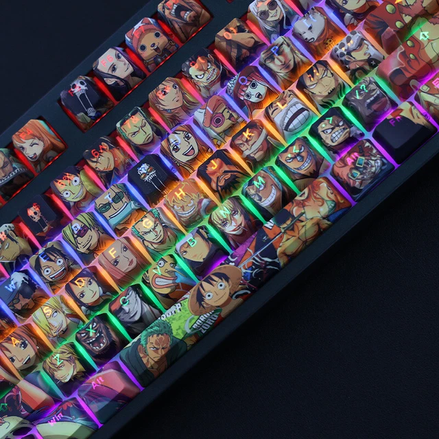 ONE PIECE MANGA Luffy 108 Keycaps RGB PBT Cherry MX For Mechanical ...
