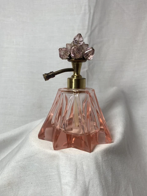 VINTAGE MID-CENTURY PINK Flacon Perfume Bottle Beaded Star Shape Parfum ...
