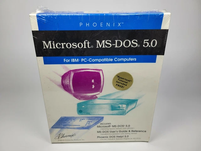 PHOENIX MICROSOFT MS-DOS 5.0 5.25" Floppy Disks. BRAND NEW SEALED RARE ...