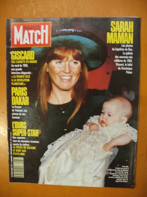 PARIS MATCH N° 2067 du 05/01/1989- Sarah maman. Paris-Dakar. L'ours ...