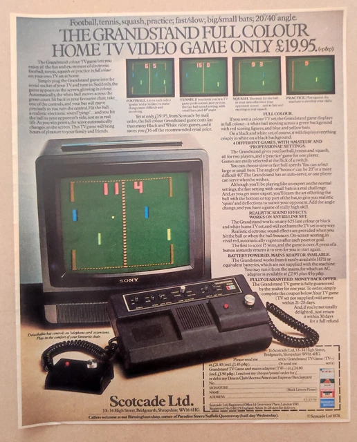 GRANDSTAND TV VIDEO Game Original UK Press Advert 1978 £5.91 - PicClick UK