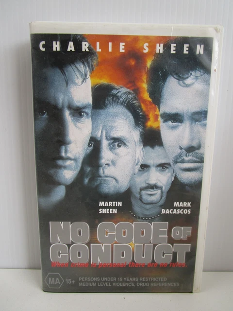NO CODE OF Conduct, Charlie Sheen, VHS Tape, Vintage Video, Movie, MA15 ...