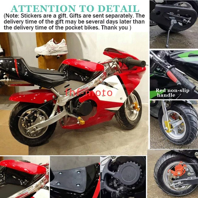 RED 49CC POCKET Bike 2 Stroke Mini Motorcycle Dirt Bikes Kids Off-road ...