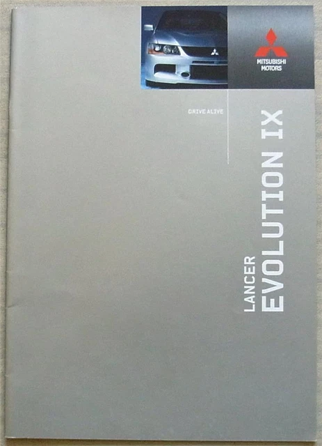MITSUBISHI LANCER EVOLUTION IX Car Sales Brochure May 2005 #EVO95005 ...