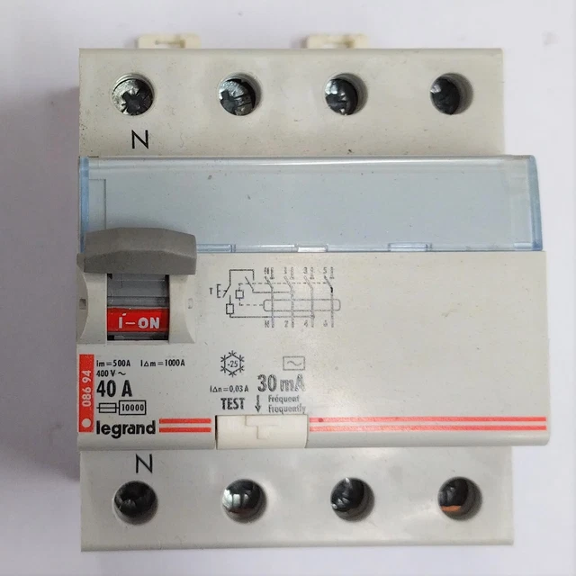 LEGRAND 08694 - Interrupteur différentiel Triphasé 4P 40A Type AC 30mA EUR 95,00 - PicClick FR