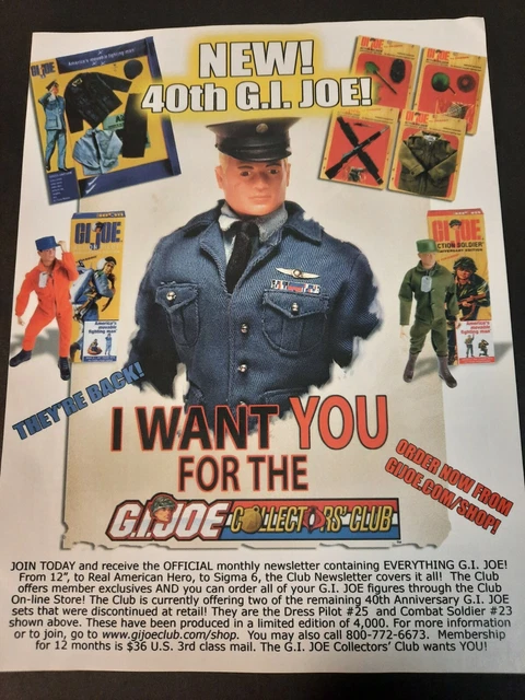GI JOE COLLECTORS' Club 40th Anniversary GI JOE ~ Vintage Magazine ...