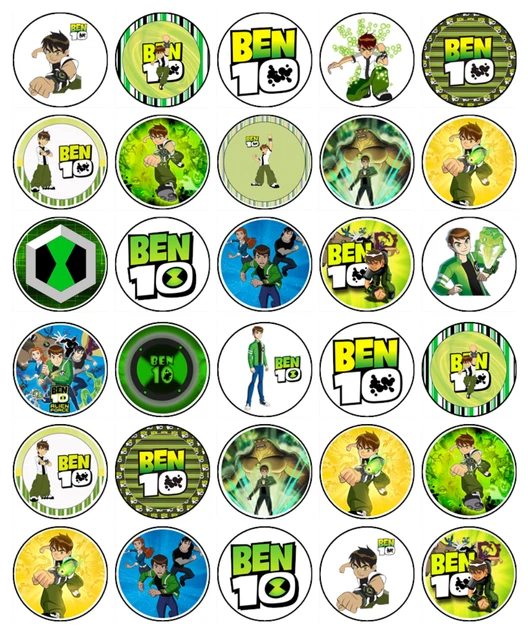 BEN 10 EDIBLE Cupcake Toppers Wafer Birthday Cake Superhero Decoration ...