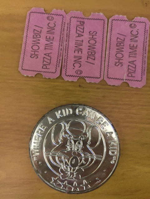 3 CHUCK E Cheese's Showbiz Pizza Time Theatre Tickets /W Rare Oversized ...