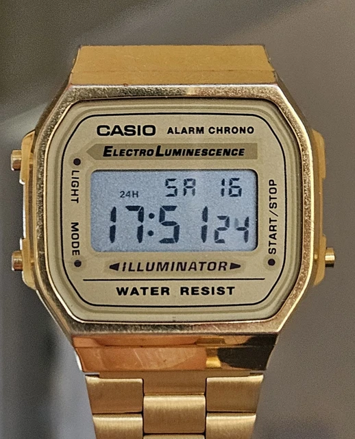 CASIO A168 GOLD Colour Digital Watch Used Fully Working £11.12 ...