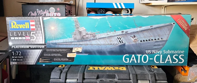 REVELL US NAVY Gato-Class Submarine 1/72 Scale 132cm Long PLATINUM ...