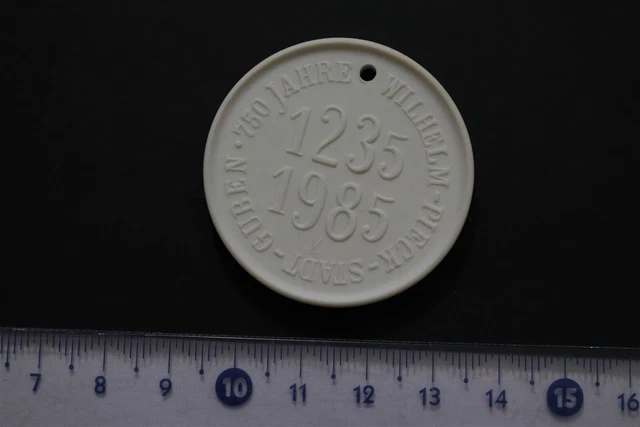 🧭 🇩🇪 GERMANY DDR PORCELAIN MEDAL 1985 WILHELM PIECK STADT 42mm B62 #45 ...