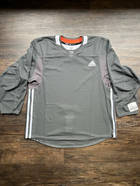 NEW ADIDAS MIC Authentic PrimeGreen Blank Grey NHL Practice Jersey Mens ...