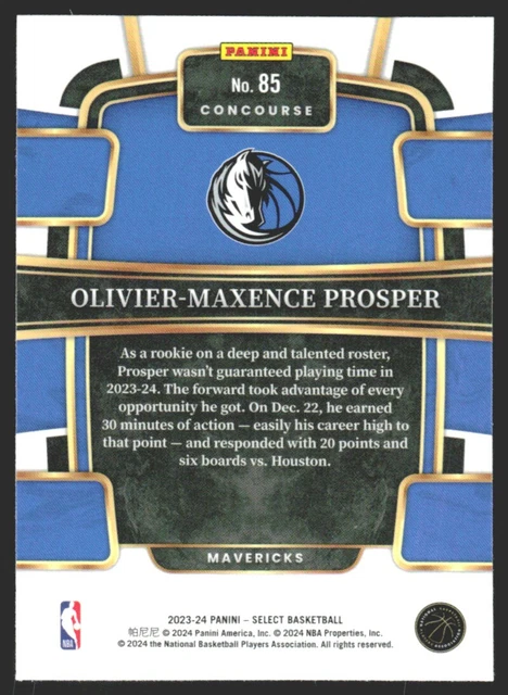 2023-24 PANINI SELECT Concourse Blu Rookie Olivier-Maxence Prosper #85 GS1-2 EUR 1,69 - PicClick IT