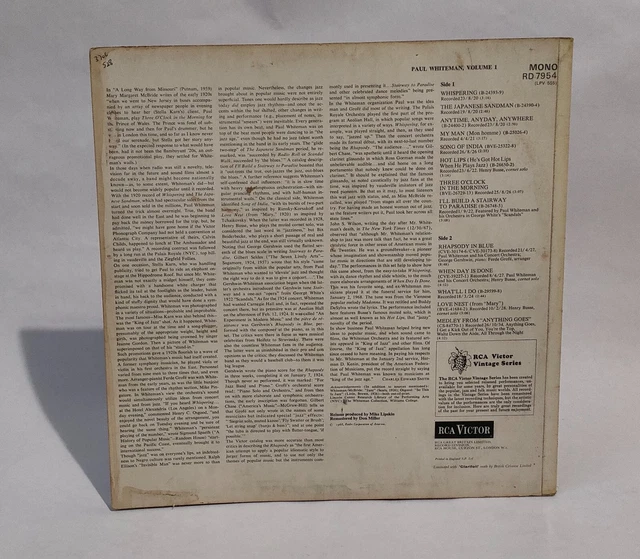 PAUL WHITEMAN - Vol. 1 - Music Vinyl Record $39.95 - PicClick CA