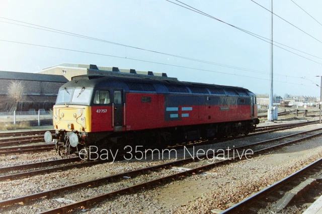 DIESEL CLASS 47 47757 Locomotive Peterborough 20/1/98 35mm Railway ...