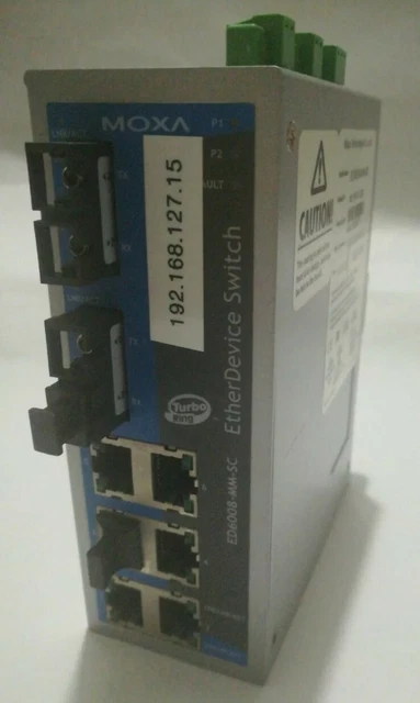 MOXA ED6008-MM-SC REV: 2.0/2.1 EtherDevice Schalter Turbo Ring IP#192.168.127.253 EUR 132,50 ...