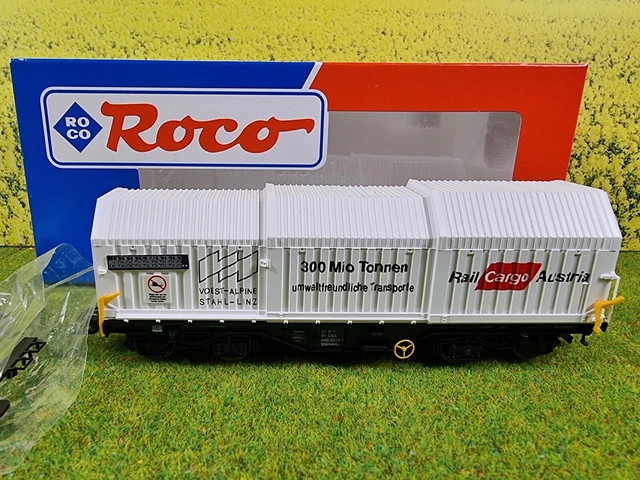 ROCO H0 46303 AC Teleskophaubenwagen Rail Cargo Austria der ÖBB OVP ...