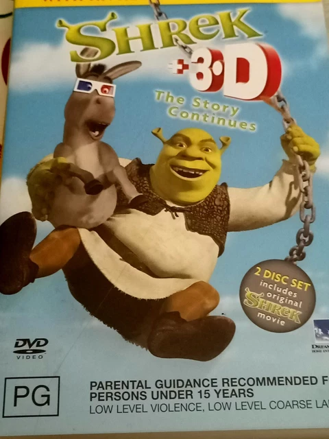 SHREK 3D 2 Disc DVD Region 4 2001 Movie With Glasses $10.62 - PicClick AU