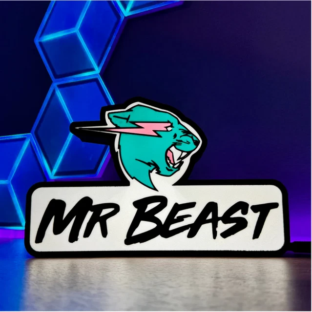MR BEAST LOGO LED Lightbox | Mains Powered | 3D Printed PLA | YouTube ...