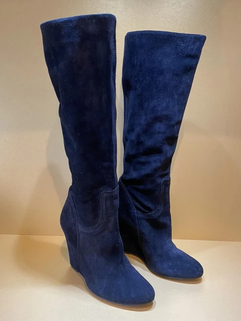 ALDO BLACK SUEDE Wedge Knee High Boots – UK 5, Barely Worn £44.38 ...