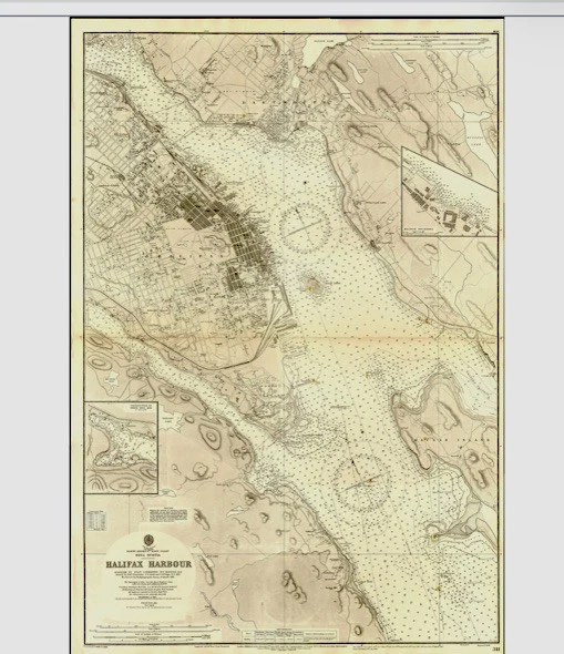 VINTAGE ADMIRALTY CHART. No.311. CANADA, NOVA SCOTIA. HALIFAX HARBOUR ...