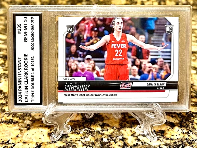 CAITLIN CLARK 2024 Panini Graded GEM-MT 10 TRIPLE DOUBLE ROOKIE CARD ...