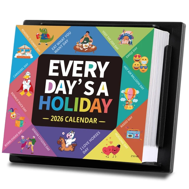 2026 DESK CALENDAR - 2026 Every Day's A Holiday Calendar, 12 Months ...