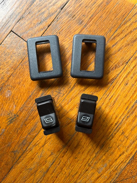MERCEDES W123 W126 Rear Window Switches Bezels Blue 300D 300TD 300CD ...